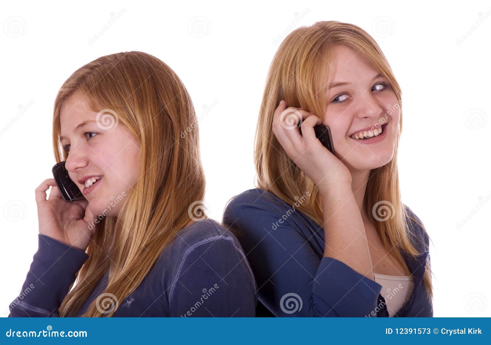 Girls on Phone stock image. Image of smile, caucasian - 12391573