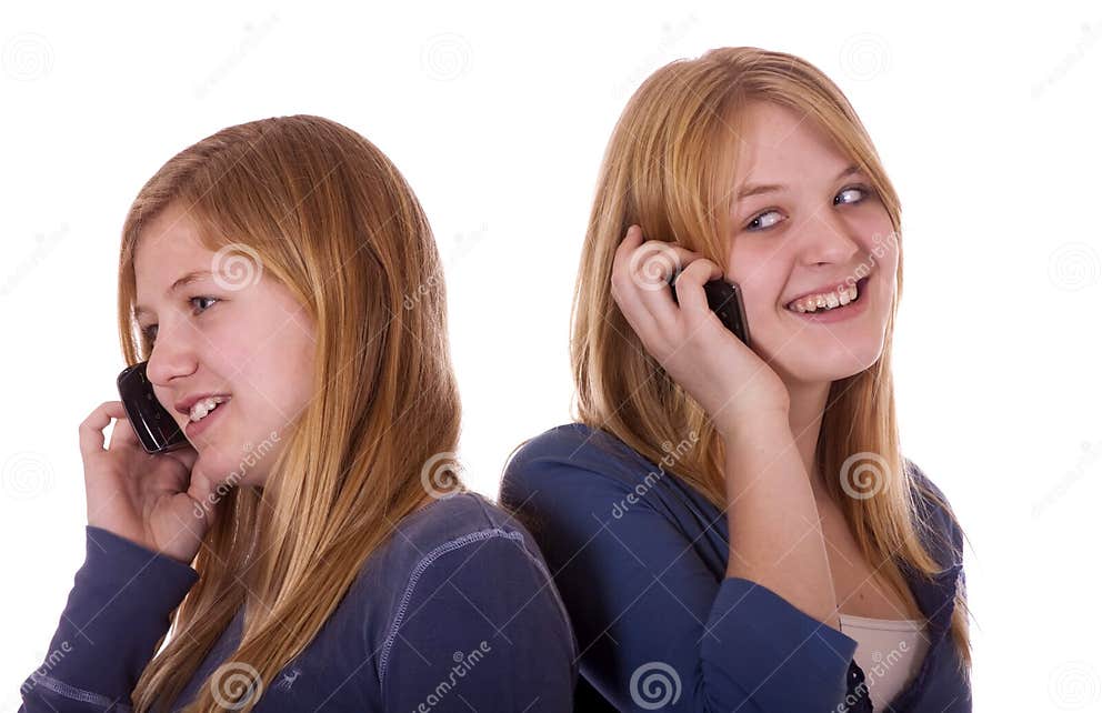 Girls on Phone stock image. Image of smile, caucasian - 12391573
