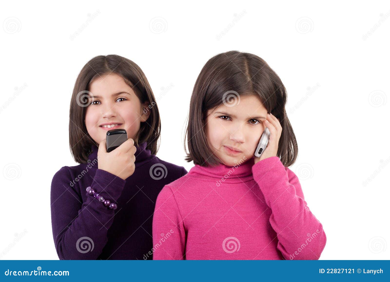 Girls with phones stock image. Image of expression, dress - 22827121