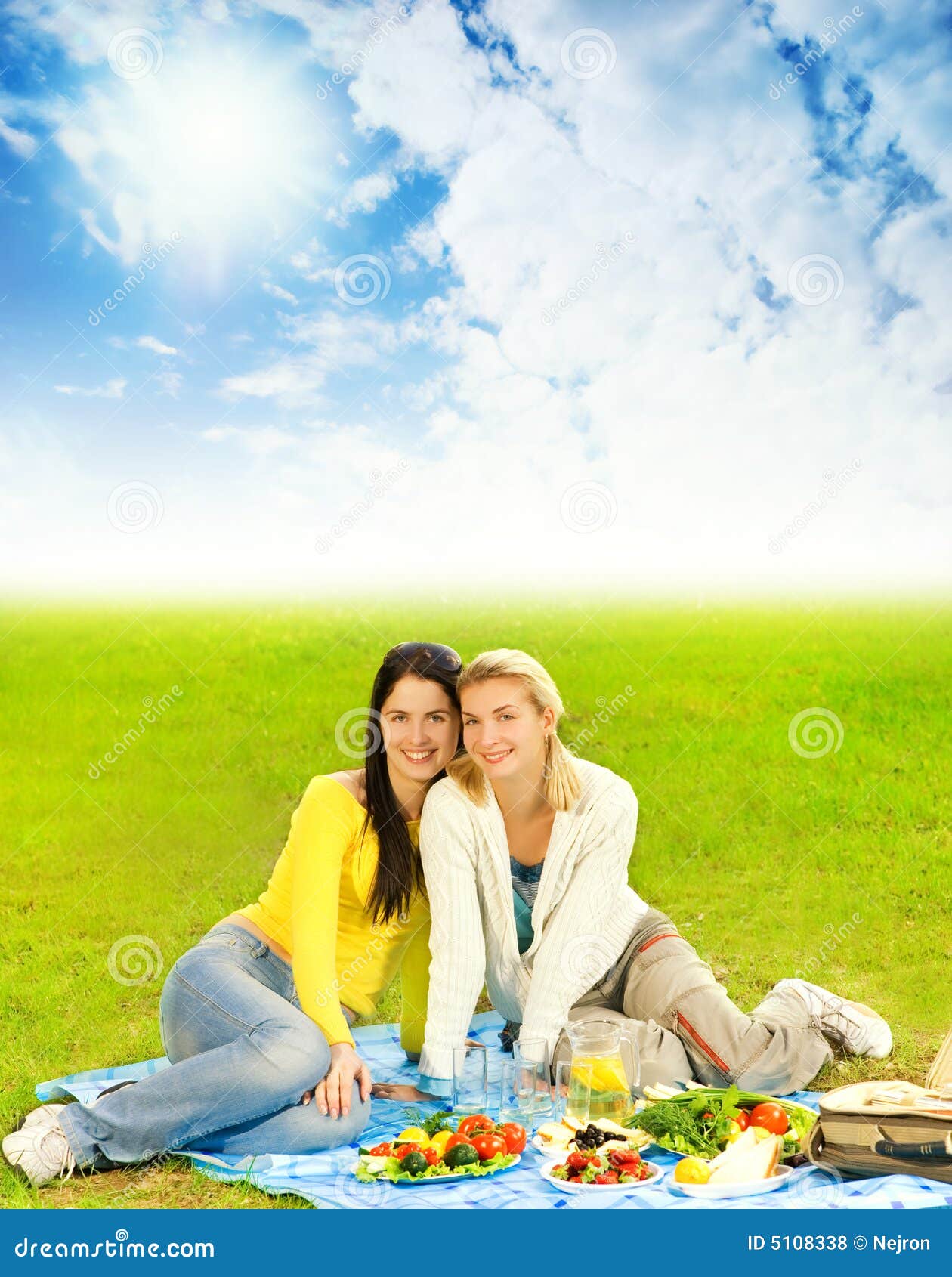 Girls at picnic stock photo. Image of nature, refreshing - 5108338
