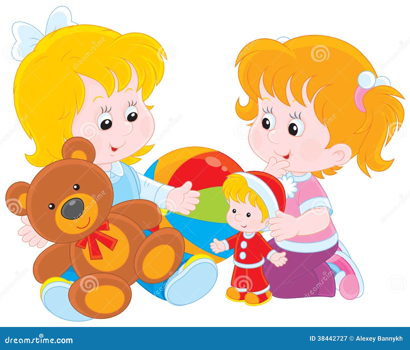 Girls playing stock vector. Illustration of school, friends - 38442727