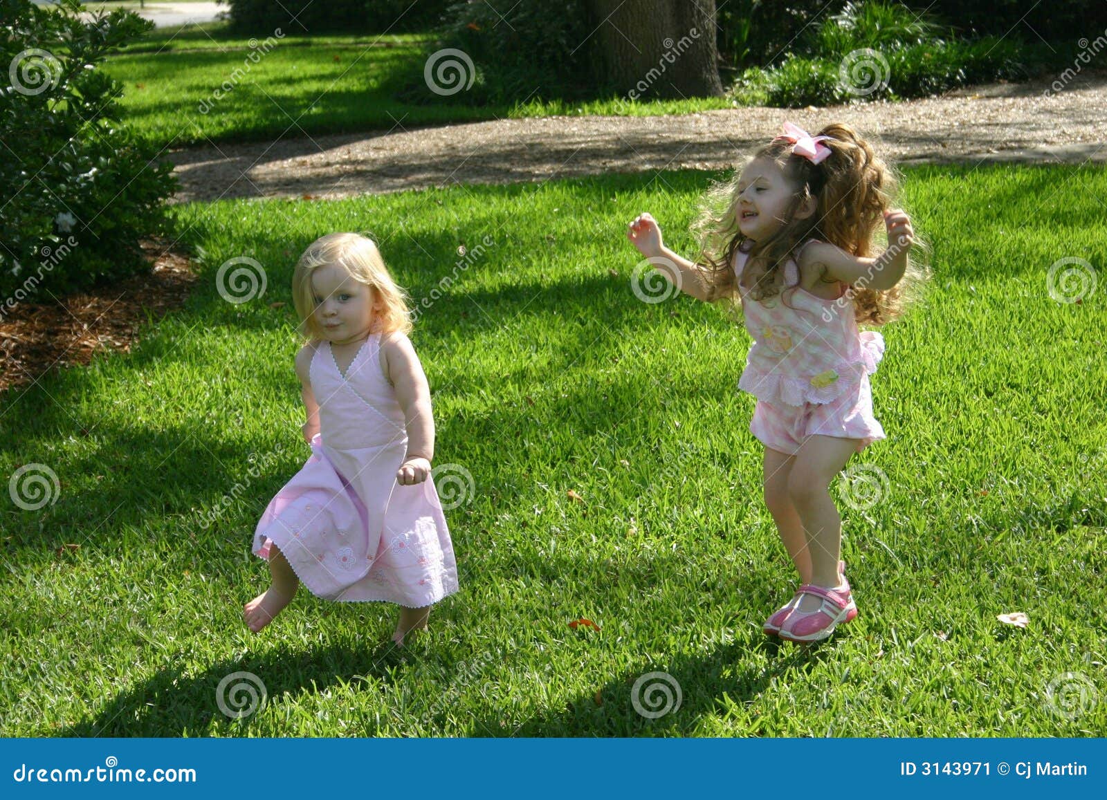 Girls Playing Chase stock image. Image of schoolers, adorable - 3143971
