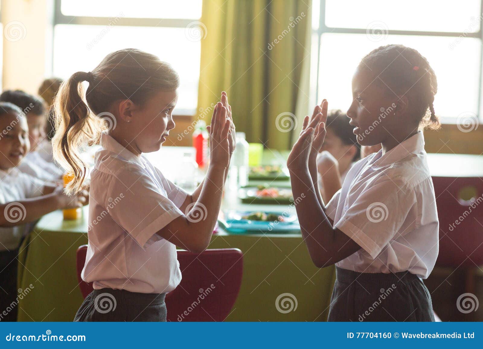 Girls Playing Clapping Game Stock Photo - Image of mixedrace, bonding ...