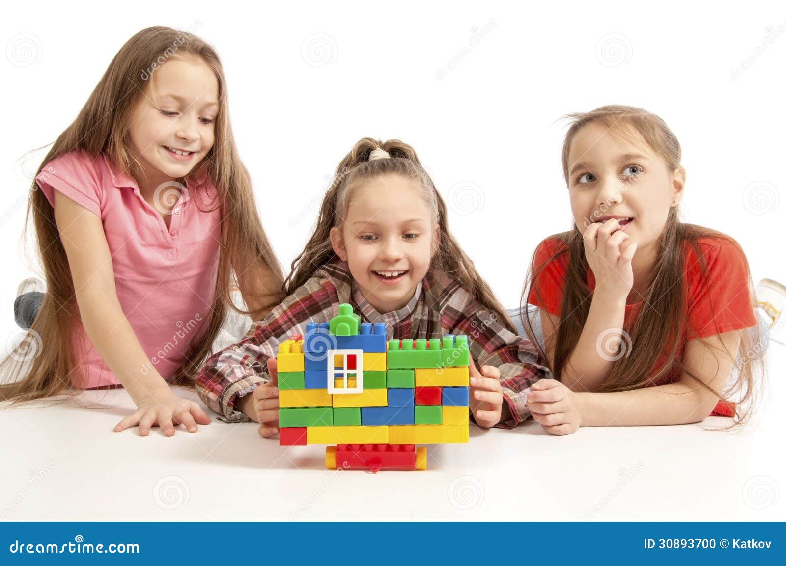 Girls Playing with Constructor Stock Photo - Image of daughter, casual ...