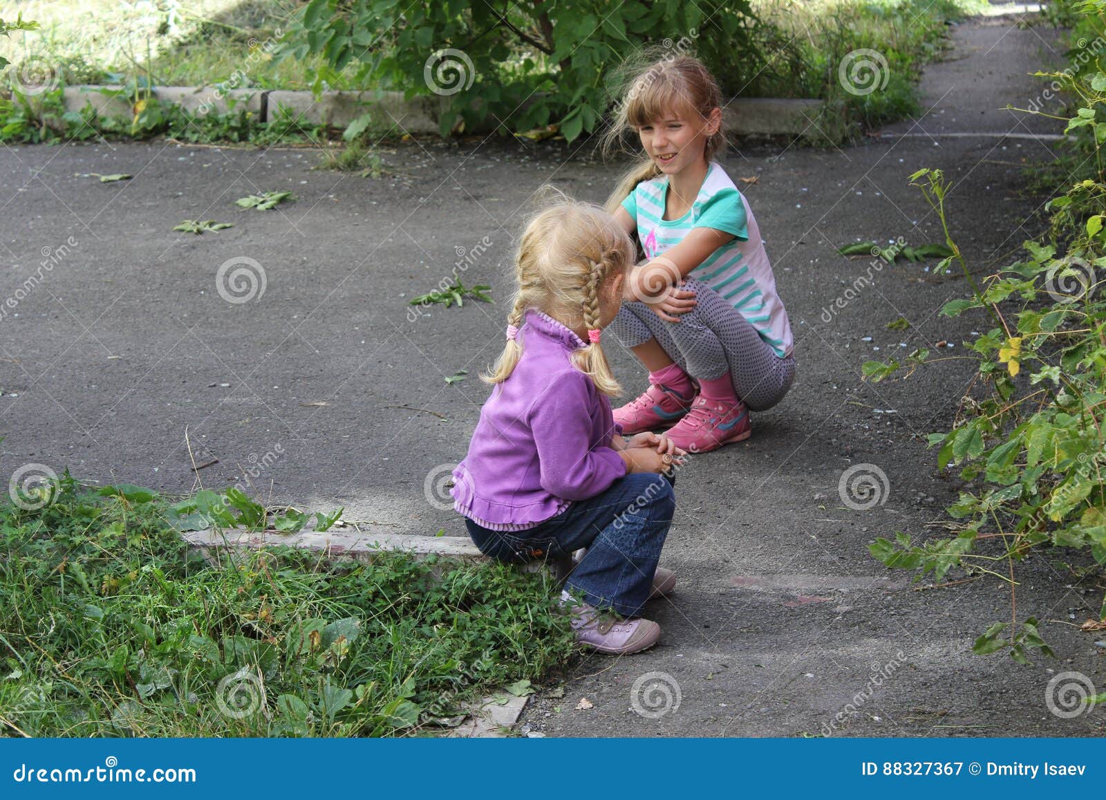 Girls Playing Outdoors 18551 Stock Image - Image of enjoy, street: 88327367