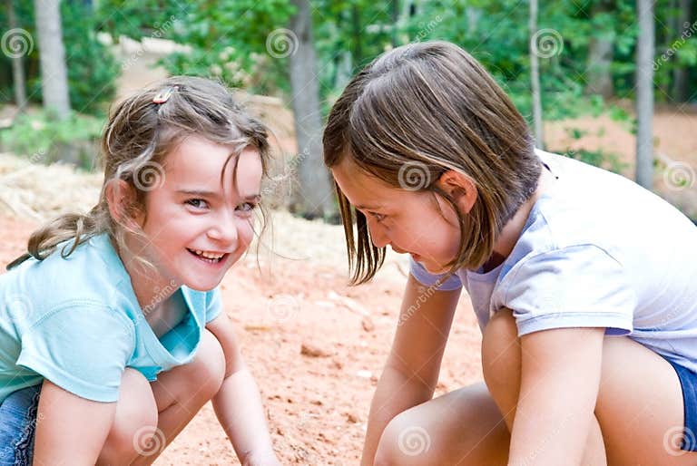 Girls Playing/Outside stock image. Image of dirt, happy - 7533891