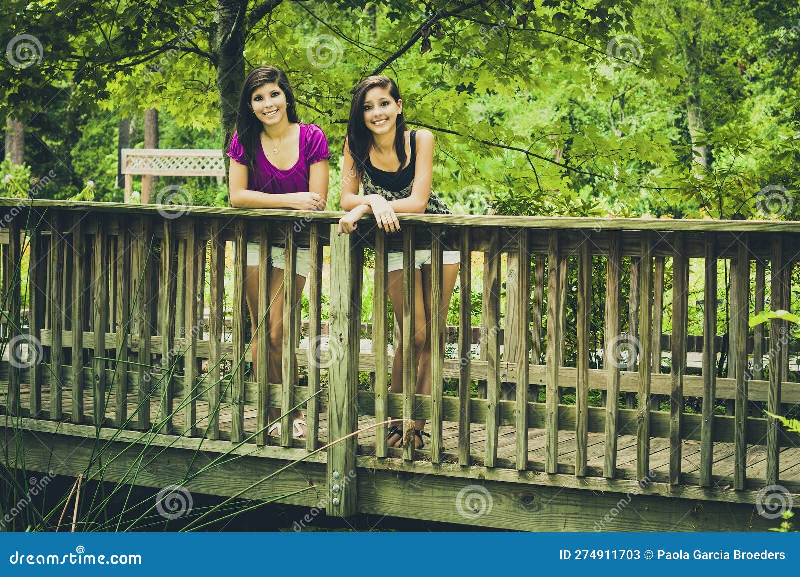 Girls in pond walk stock image. Image of botanical, natural - 274911703