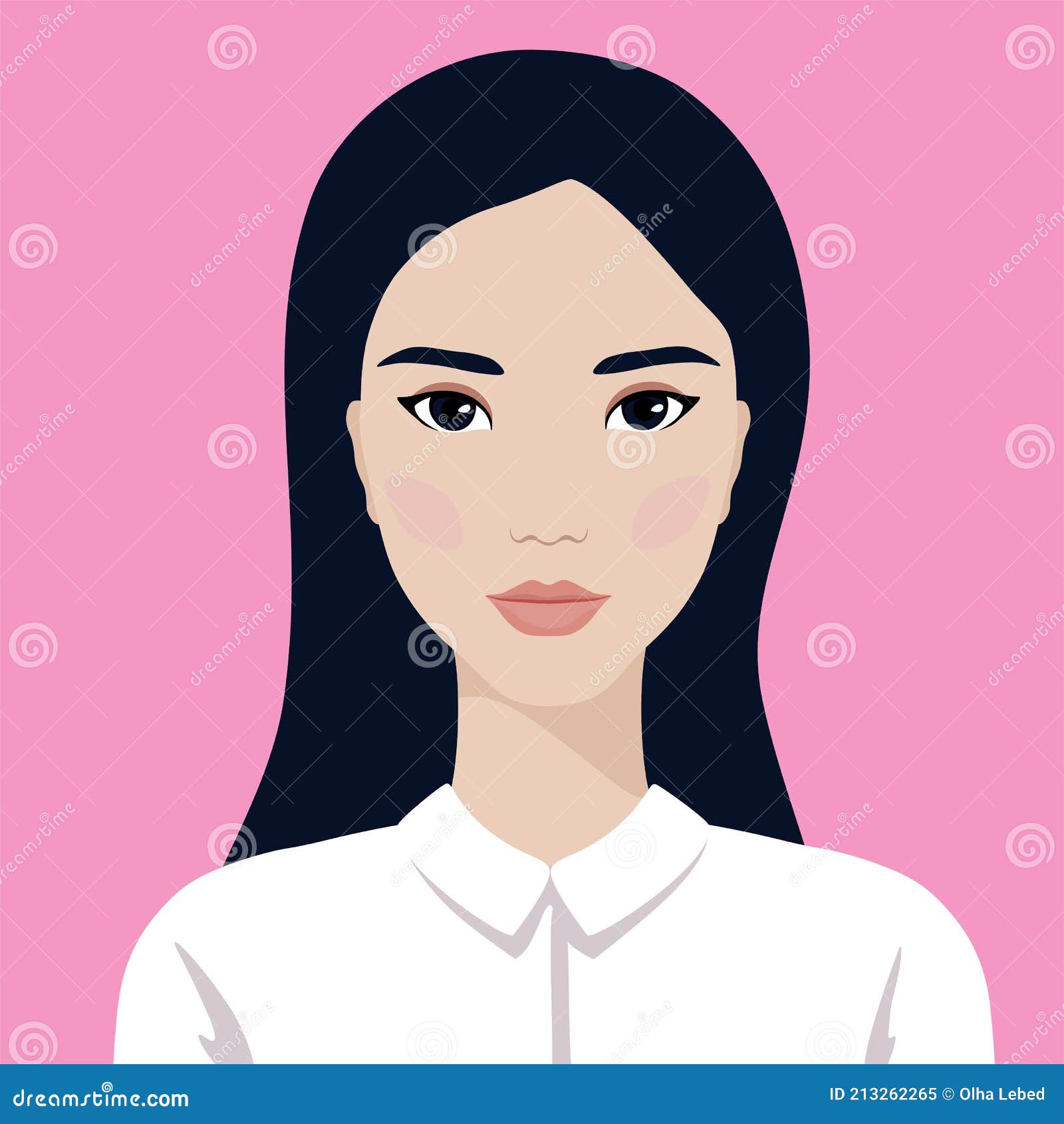 Portrait Of A Beautiful Girl Stock Vector Illustration Of Human