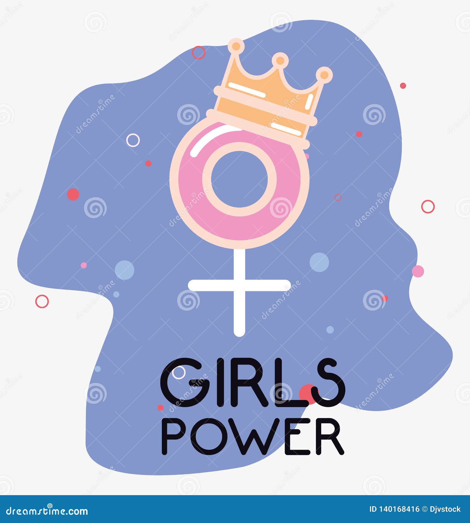 Girls Power Card Stock Vector Illustration Of Female 140168416