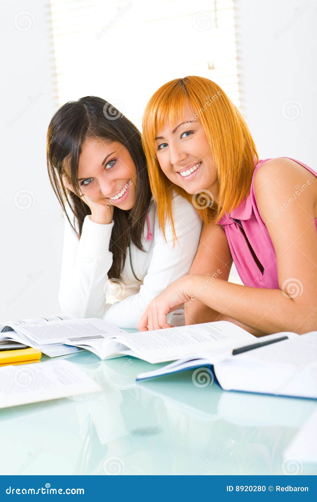 Girls preparing to lesson stock photo. Image of couch - 8920280