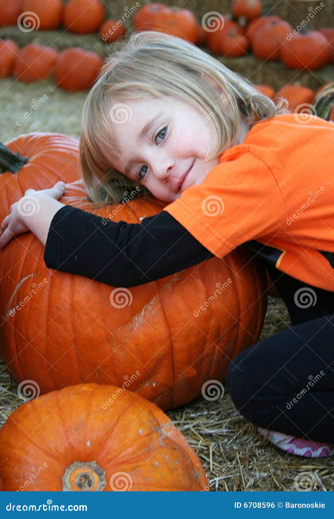 Girls and Pumpkins stock photo. Image of orange, halloween - 6708596