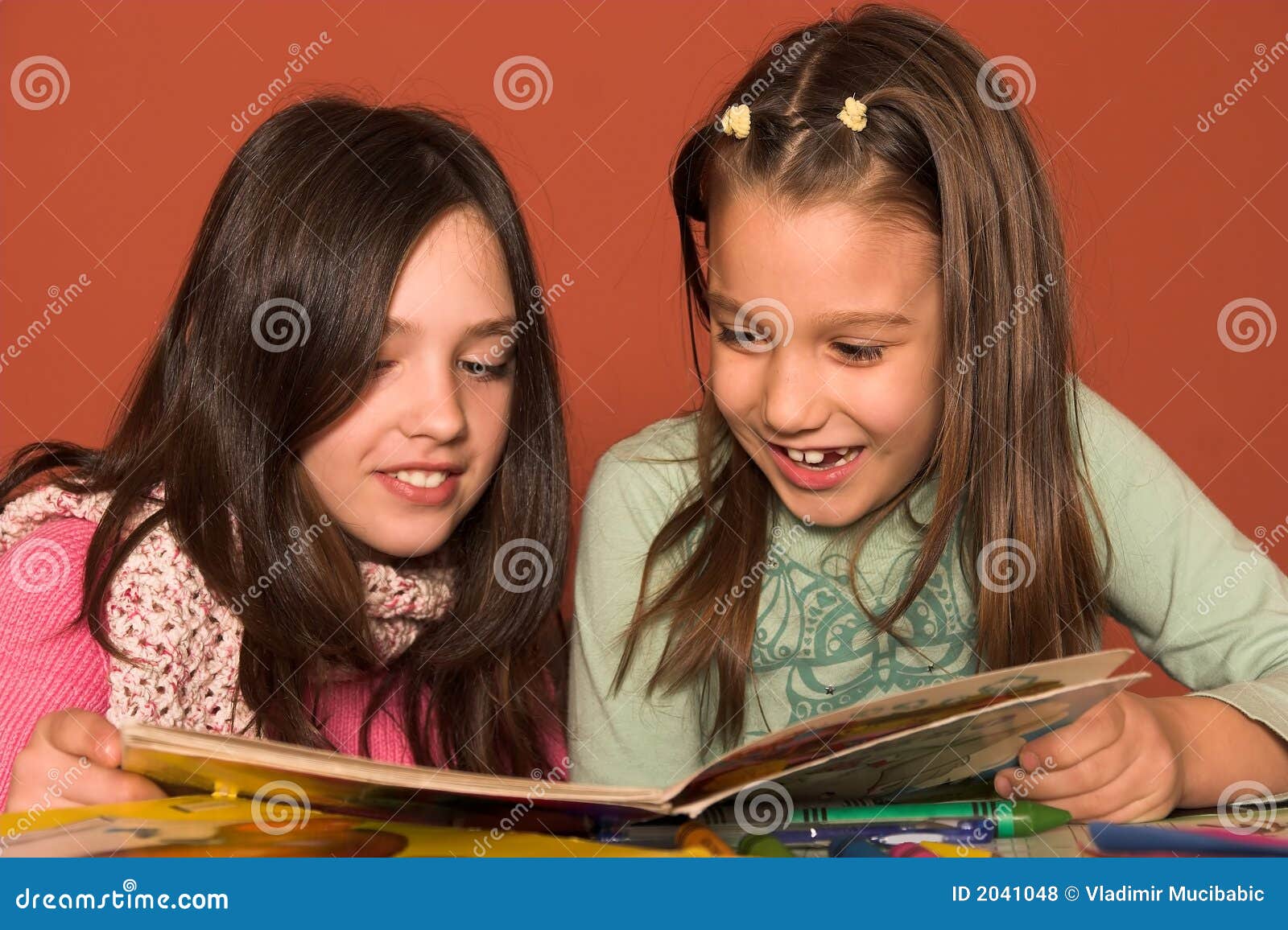 Girls reading book stock photo. Image of cute, class, reader - 2041048