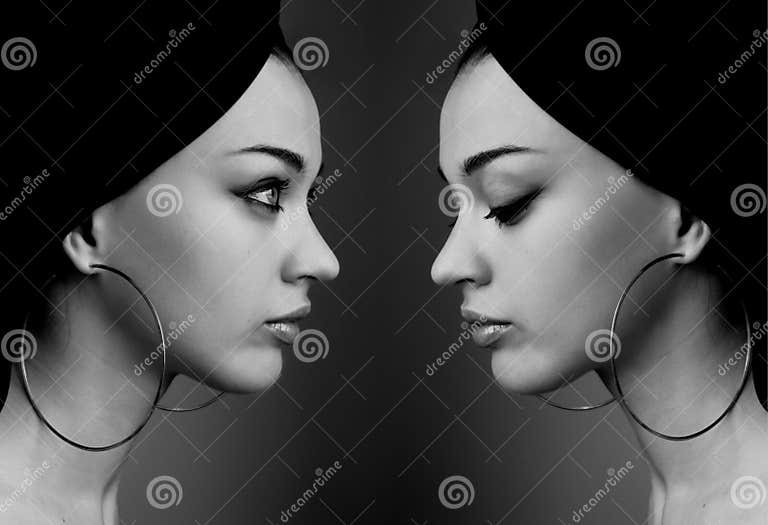 Girls reflection stock image. Image of beautiful, perfection - 10484159