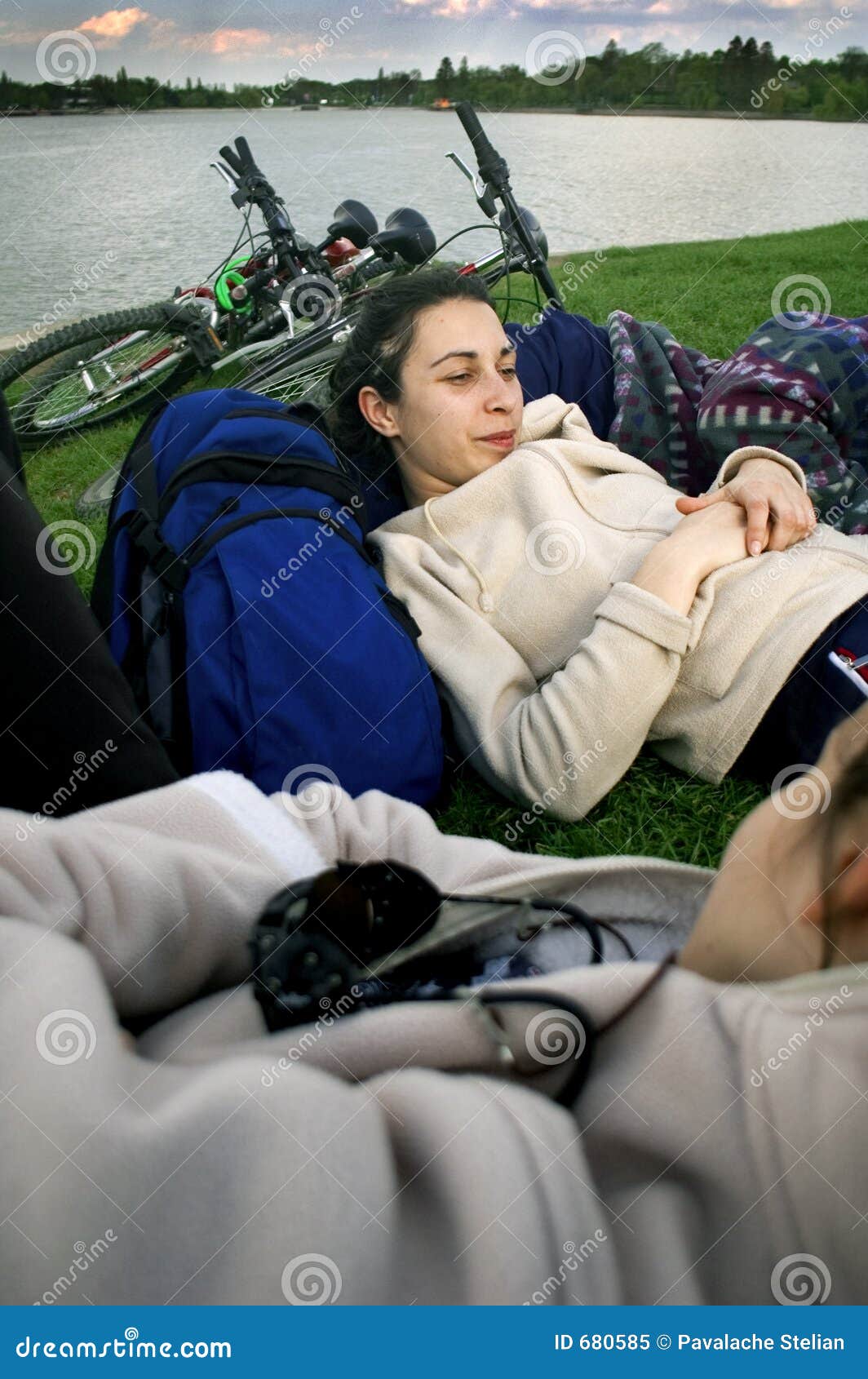 Girls Relaxing while Bicycle Riding Stock Image - Image of friend ...