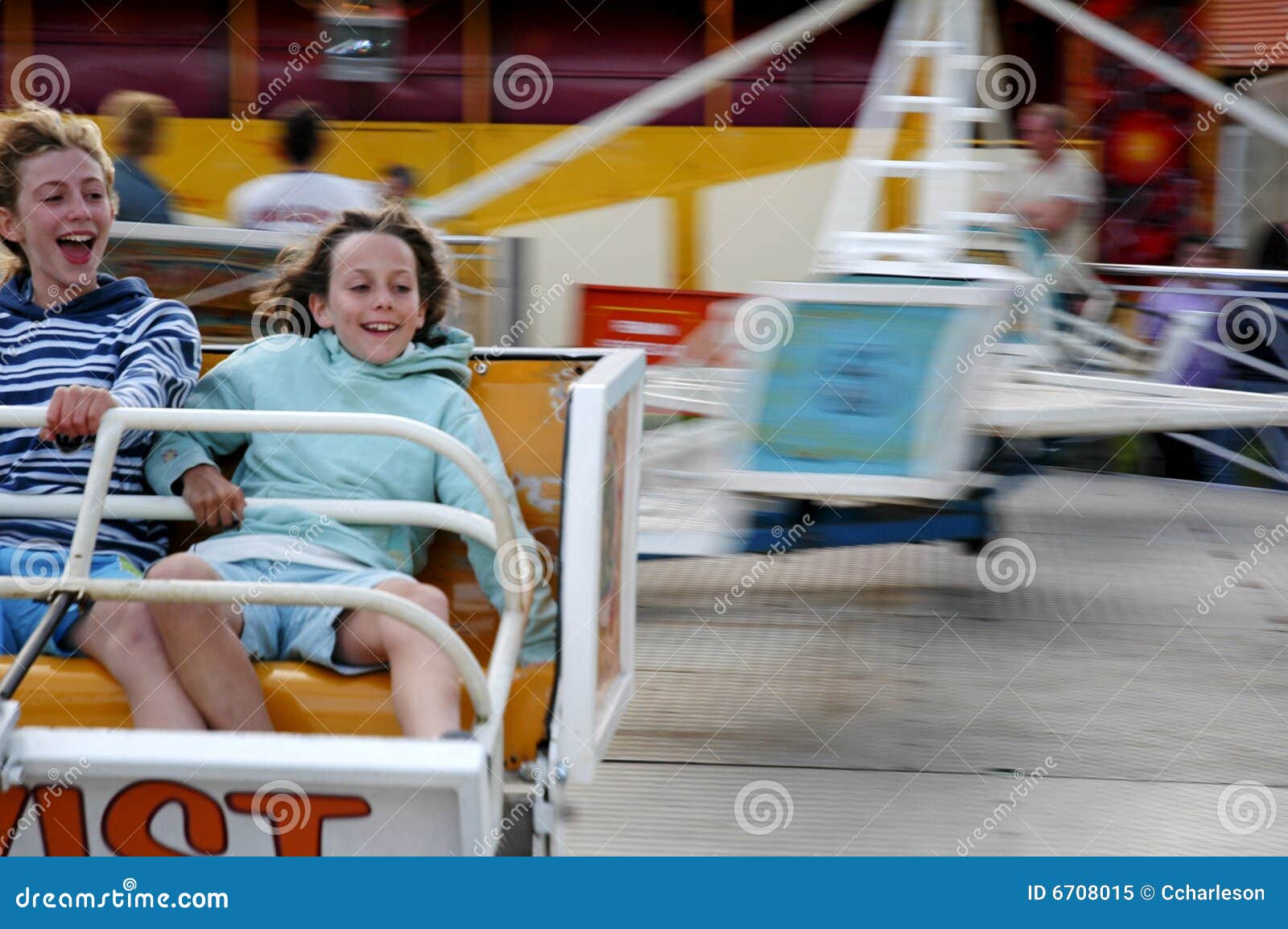 Girls on ride at fun fair stock image. Image of people - 6708015
