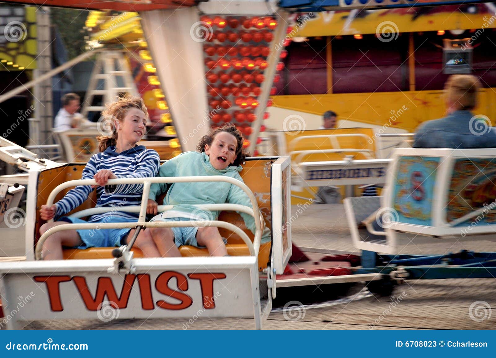 Girls on ride at fun fair stock image. Image of lifestyle - 6708023