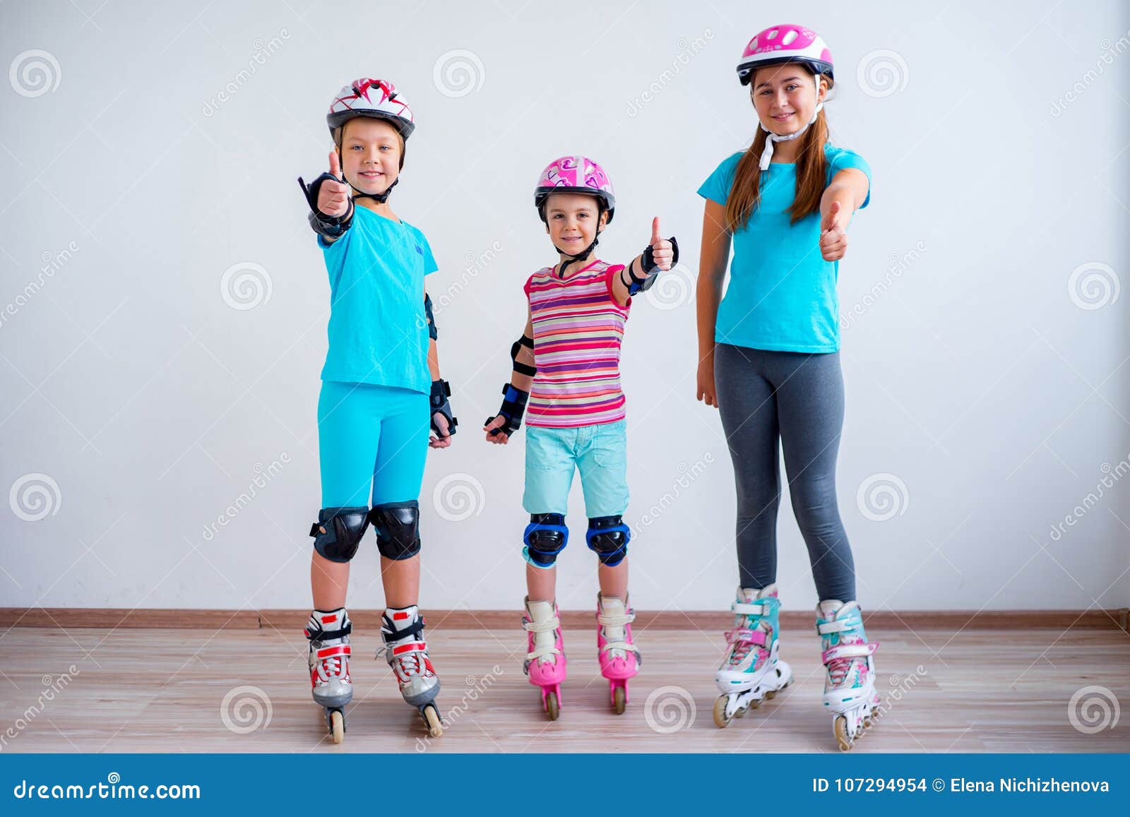 Girls on roller skates stock photo. Image of attractive - 107294954
