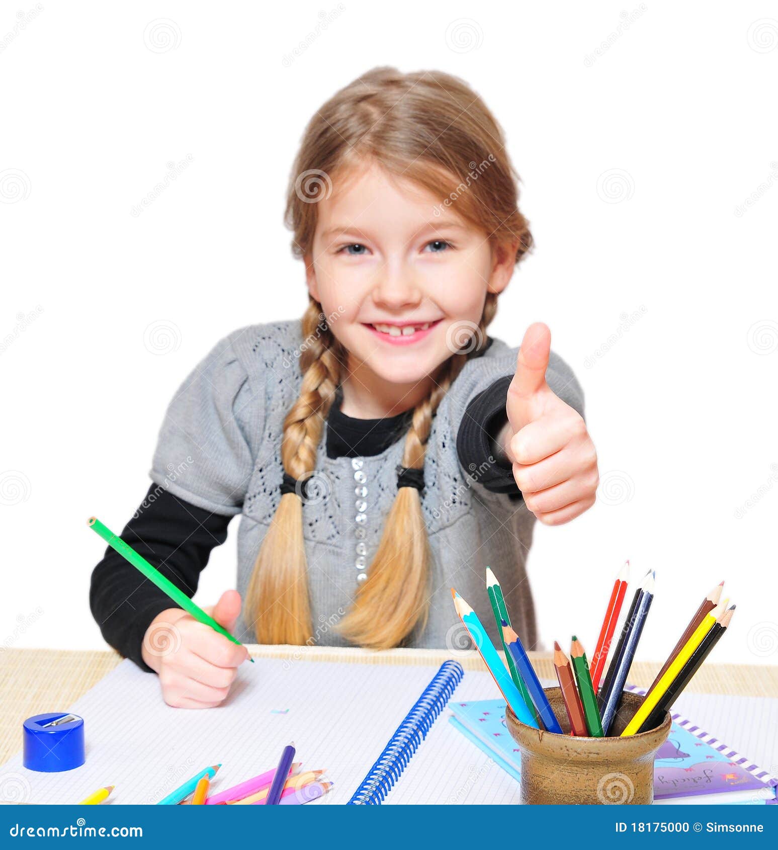 Girls School Uniform Hold Poster. Visual Communication Concept. School ...