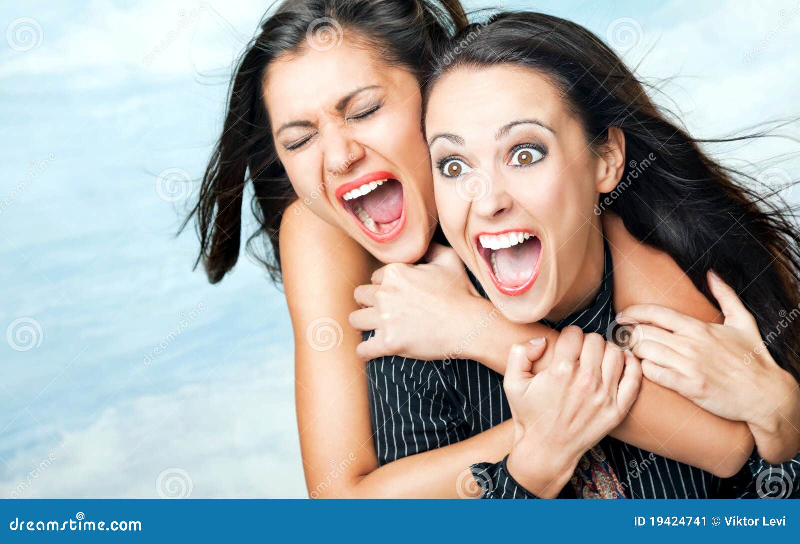 Girls Screaming Excitement Royalty-Free Stock Photography ...