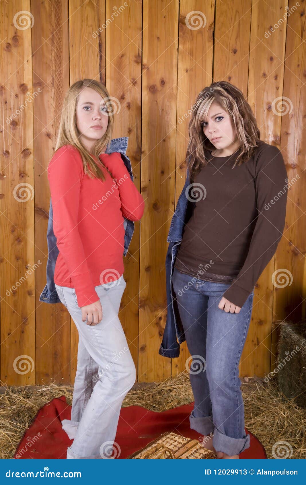 Girls serious in barn stock image. Image of woman, lifestyle - 12029913