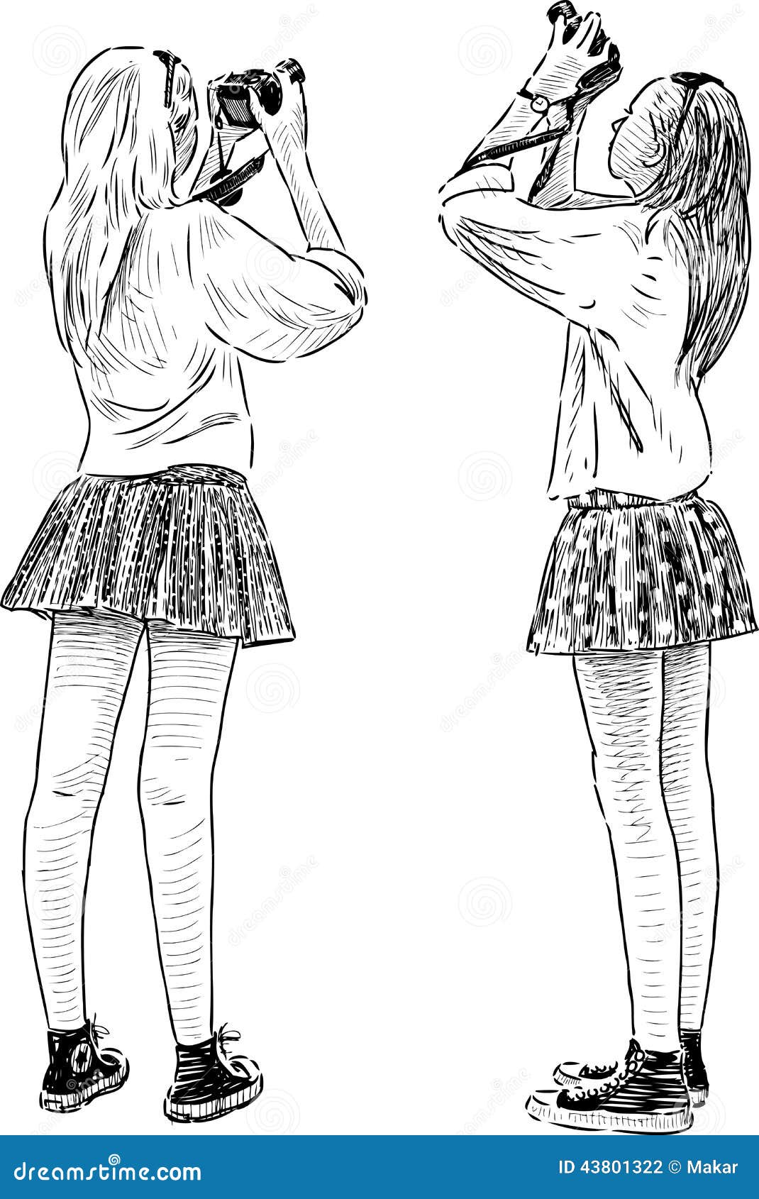 Girls shooting stock vector. Illustration of drawn, occupation - 43801322