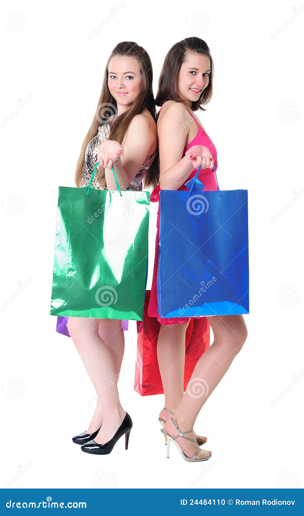 Girls with shopping bags stock photo. Image of caucasian - 24484110