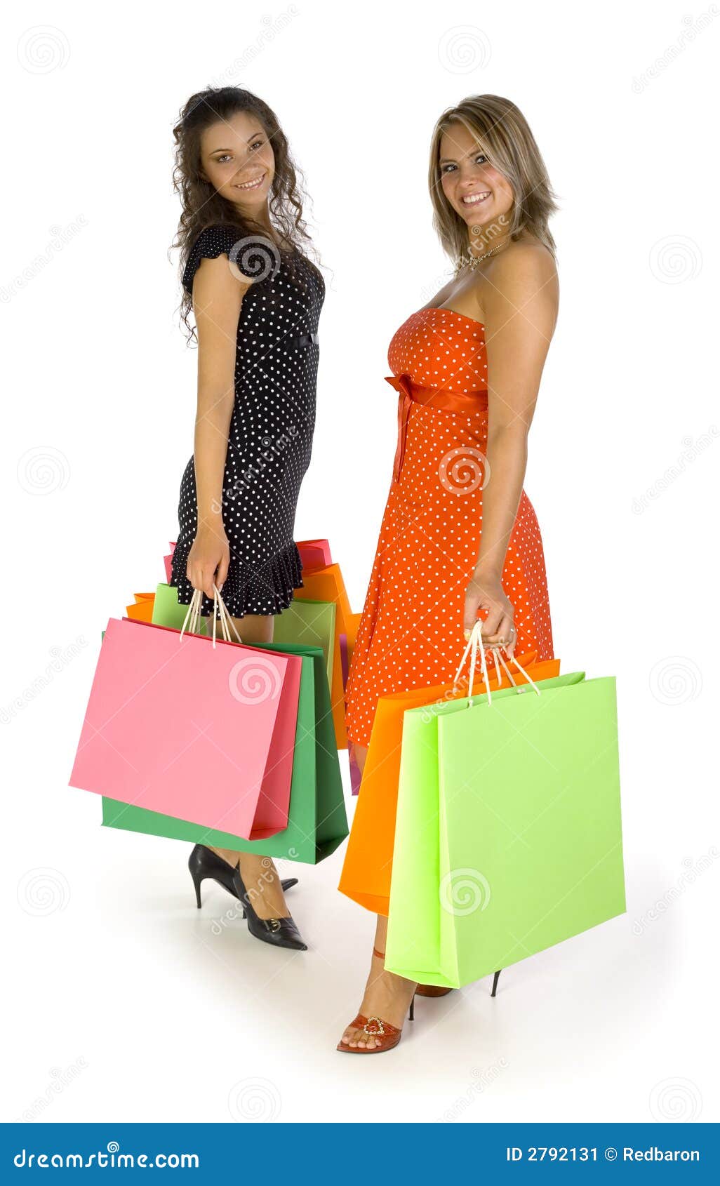 Girls with shopping bags stock image. Image of buying - 2792131
