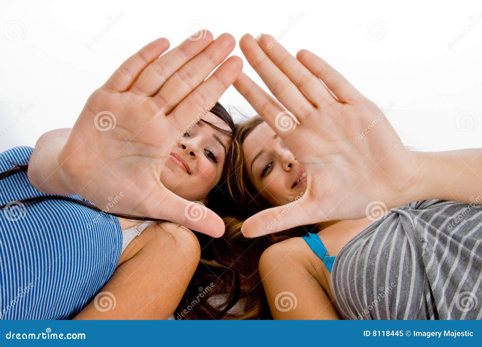 Girls Showing Hands To Camera Stock Image - Image of glad, girls: 8118445