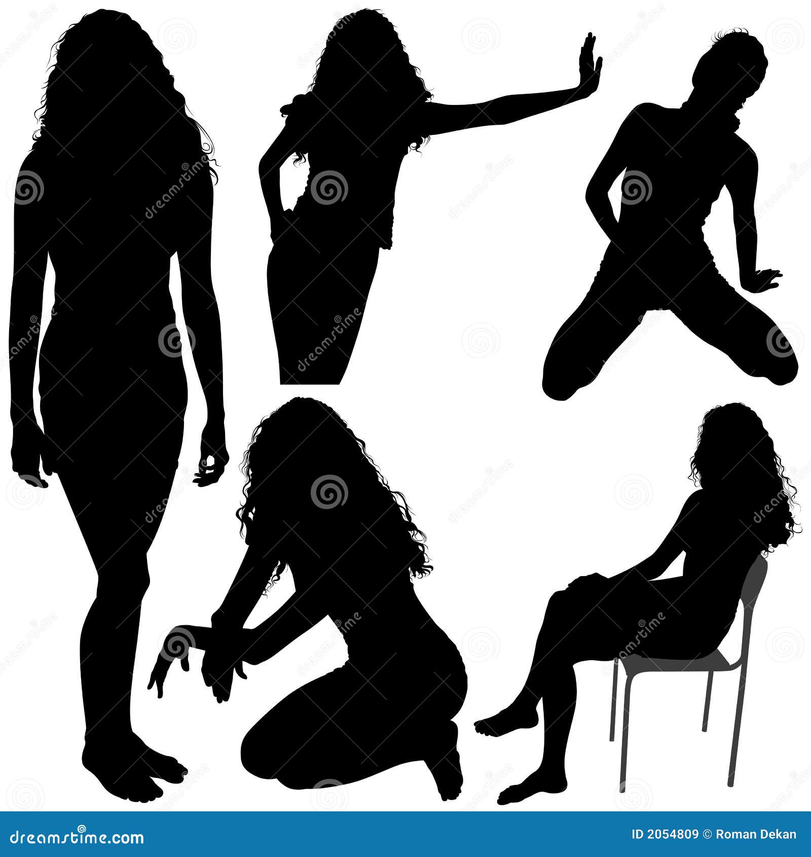Girls Silhouettes 06 stock vector. Illustration of model - 2054809