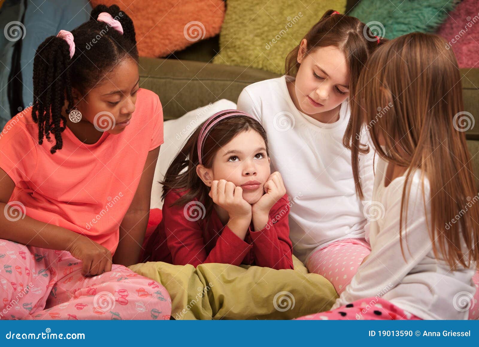 Girls at a Sleepover stock photo. Image of african, hands - 19013590