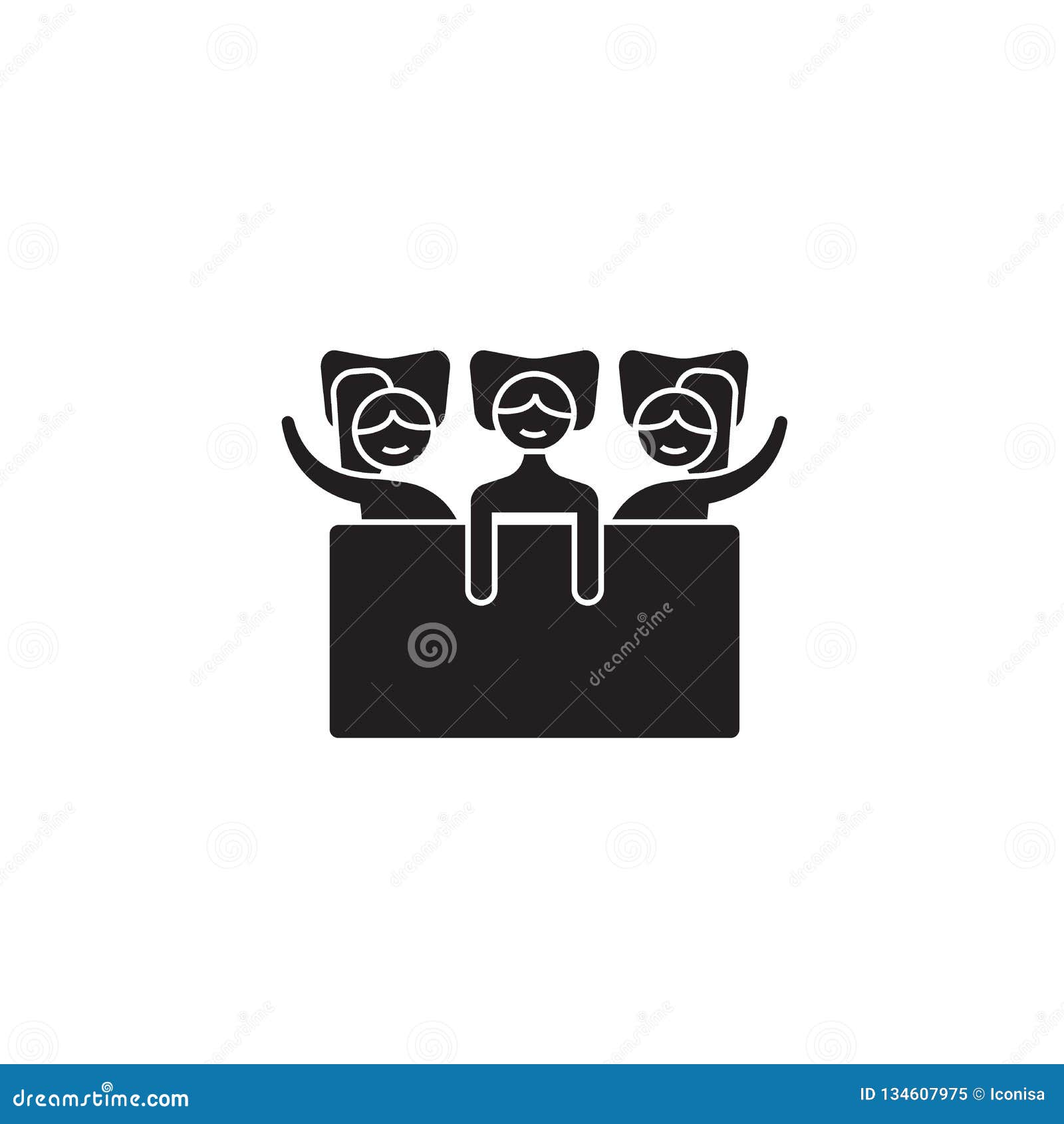 Girls Sleepover Black Vector Concept Icon Girls Sleepover Flat
