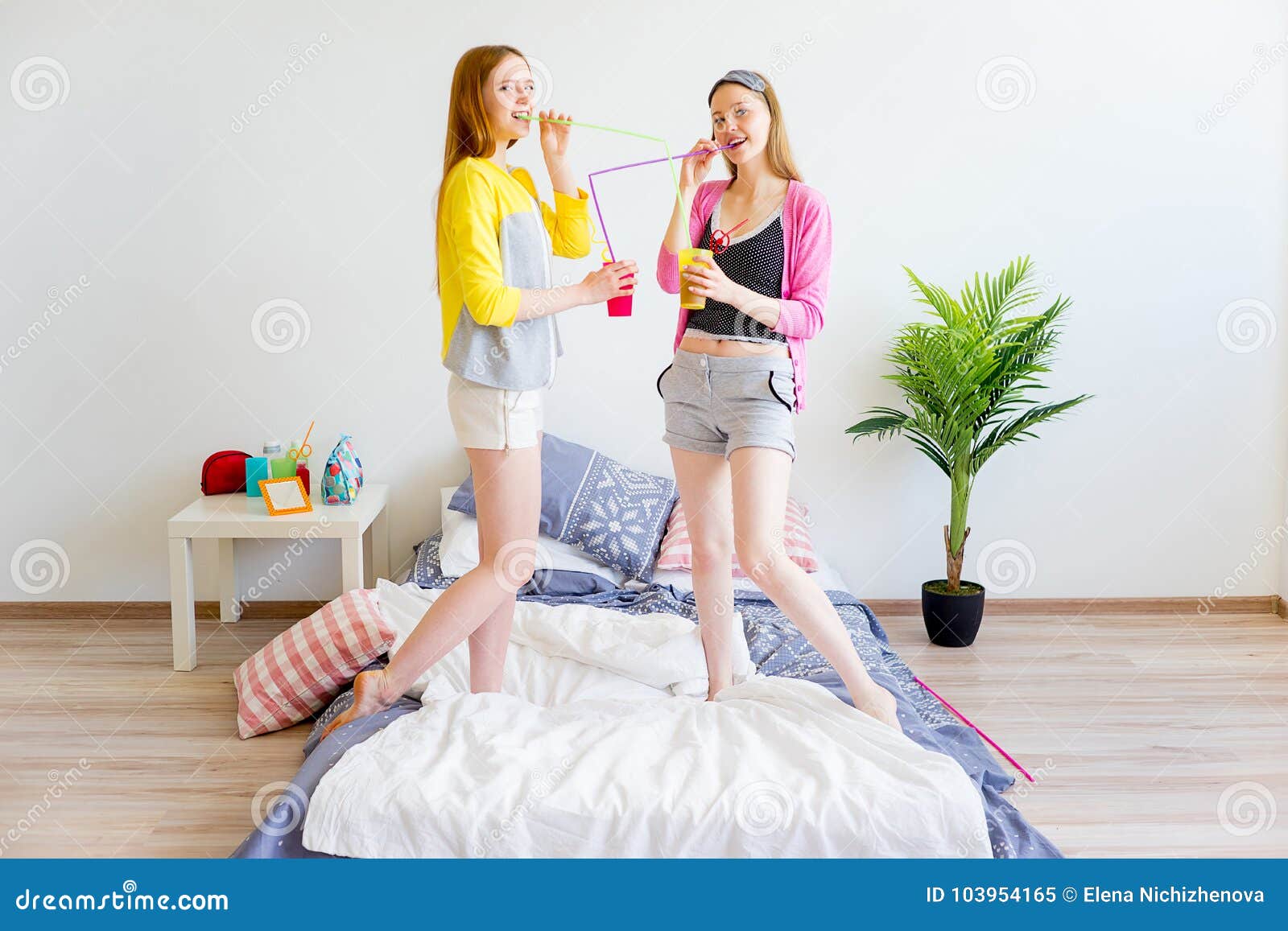 Girls at a sleepover stock image. Image of nail, gossip - 103954165