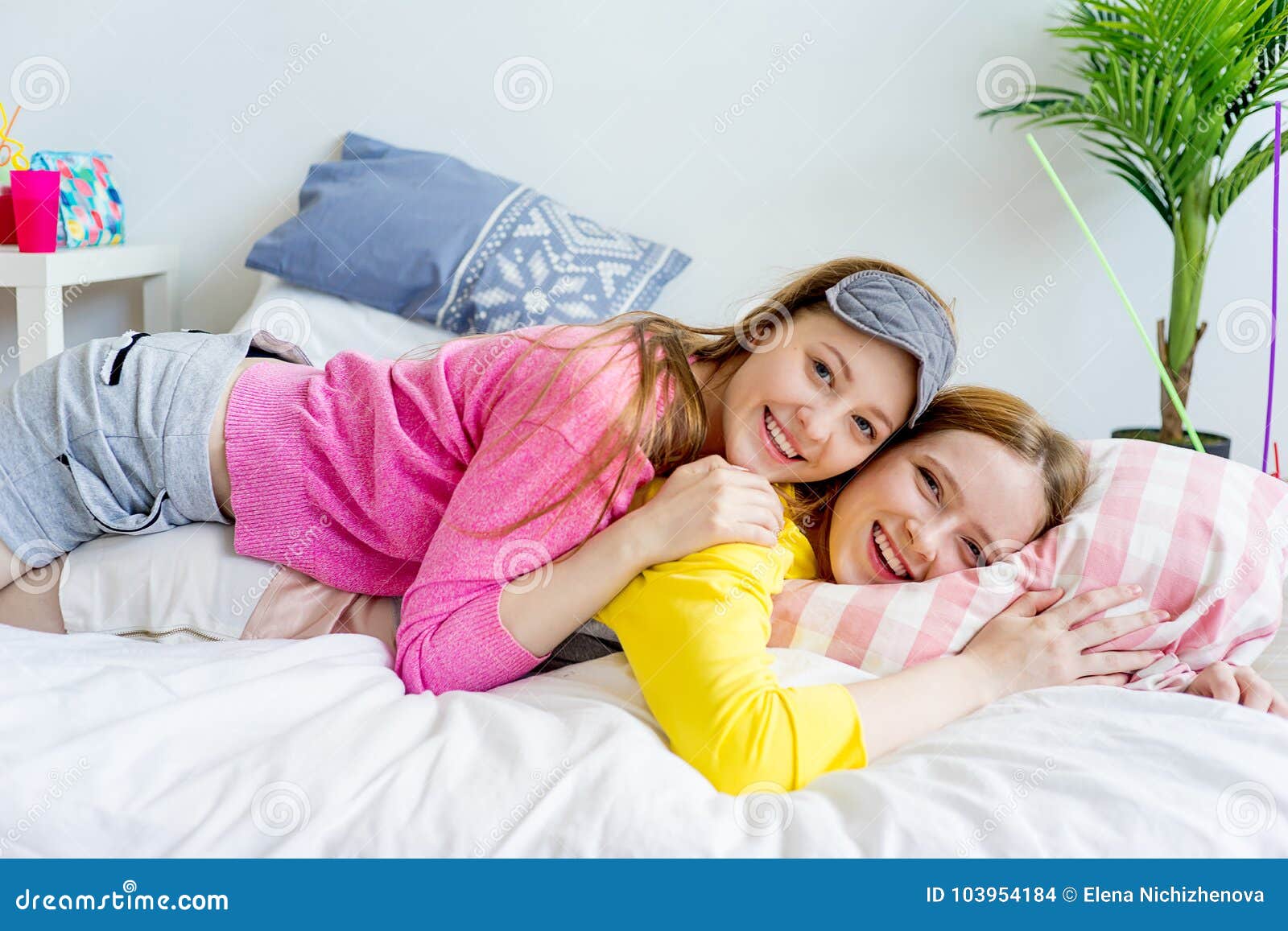 Girls at a sleepover stock photo. Image of people, caucasian - 103954184