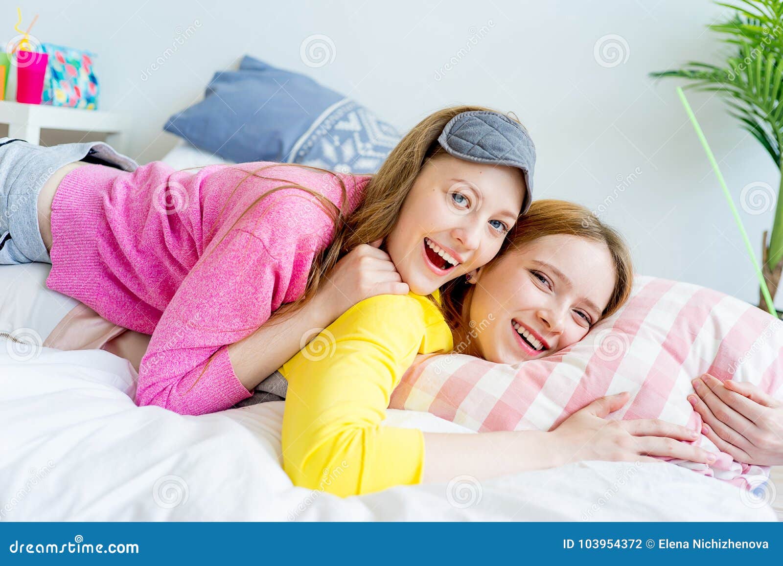Girls at a sleepover stock photo. Image of people, applying - 103954372