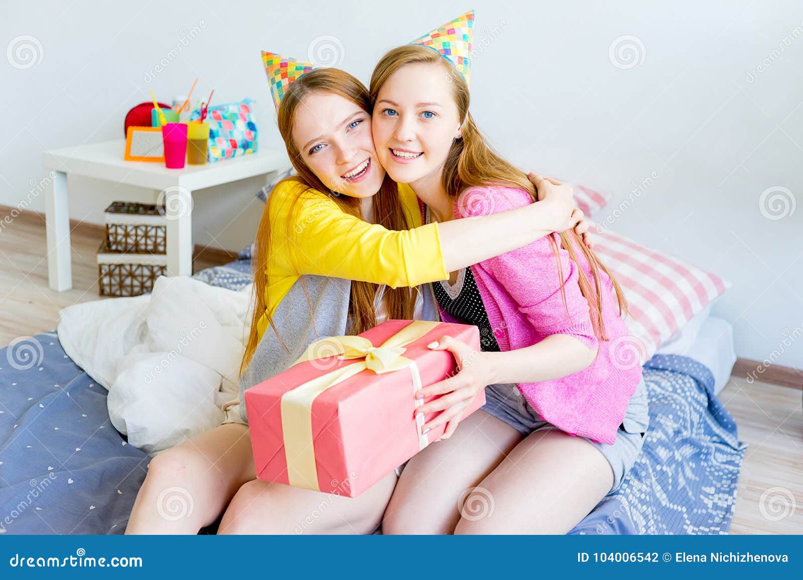 Girls at a sleepover stock photo. Image of attractive - 104006542