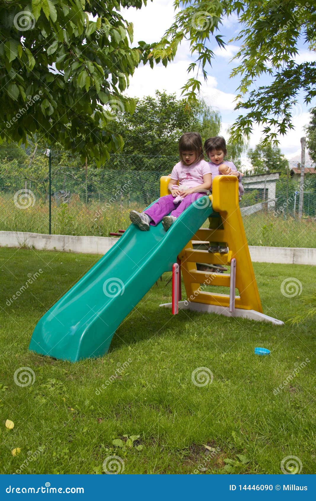 Girls on slide stock photo. Image of laughing, life, glasses - 14446090