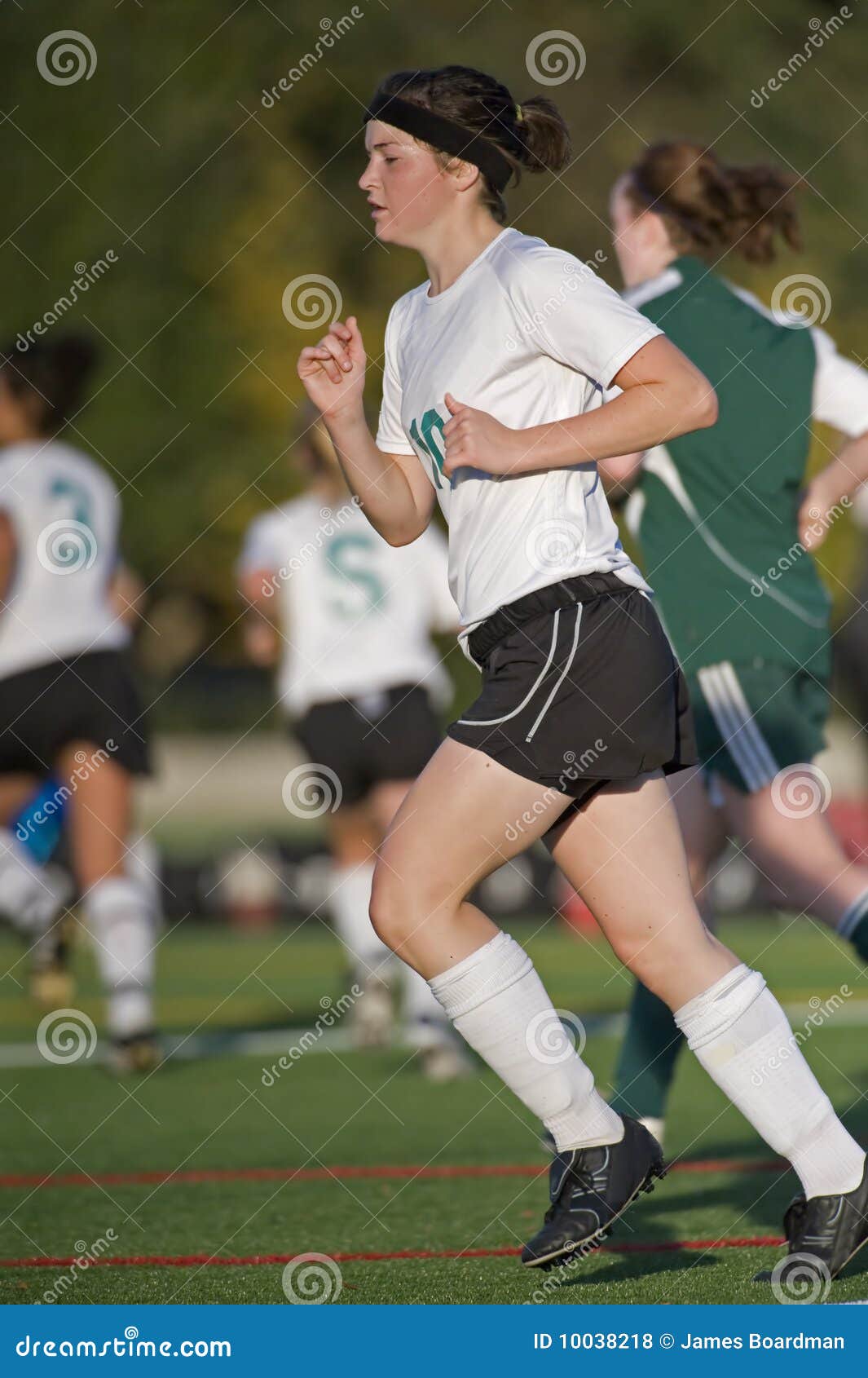 Girls Soccer Player on the Move Stock Photo - Image of sport, youth ...