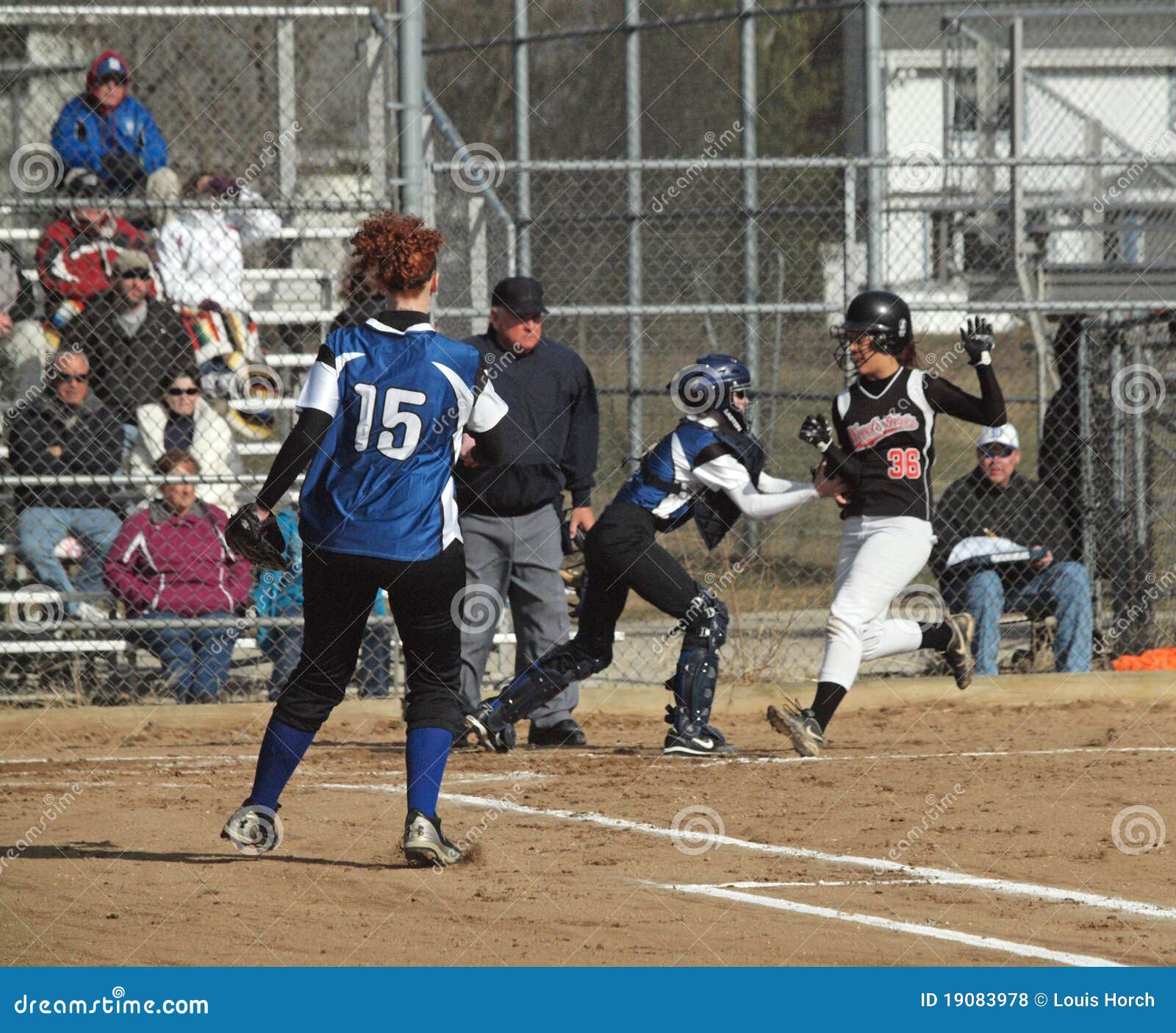 Girls Softball Action At First Base Editorial Photo | CartoonDealer.com ...