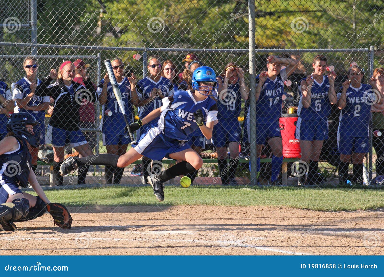 Girls Softball editorial stock photo. Image of competition - 19816858