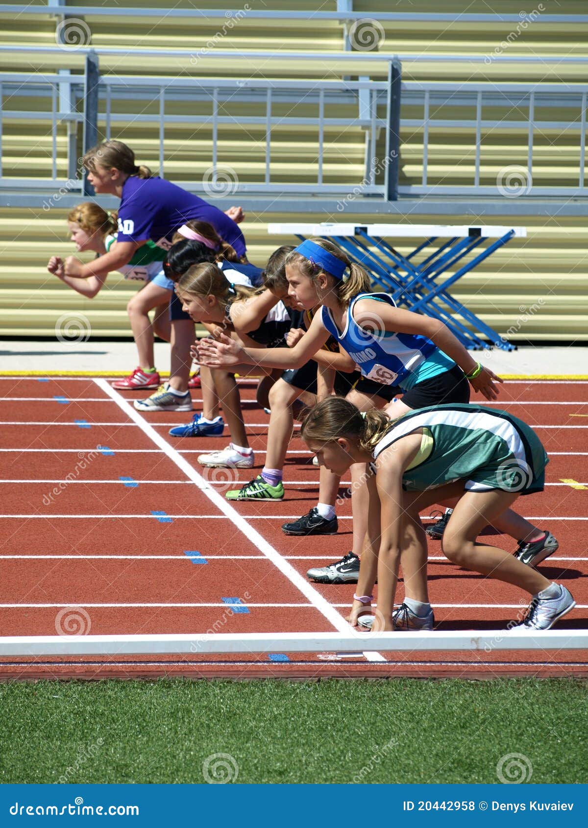 Girls on the start editorial stock photo. Image of junior - 20442958