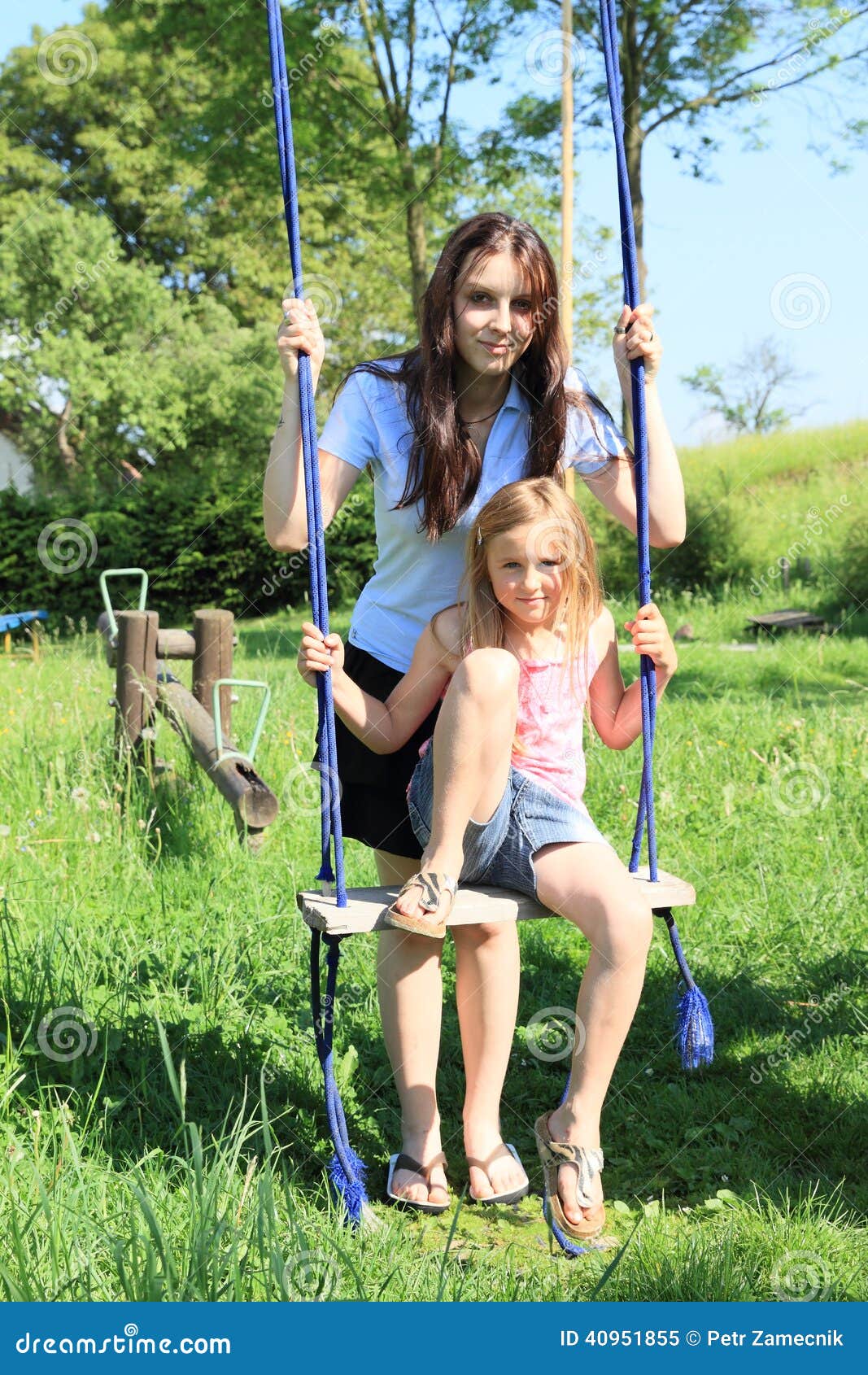 Girls Swinging On Swing Stock Image Image Of Nice Cute 40951855