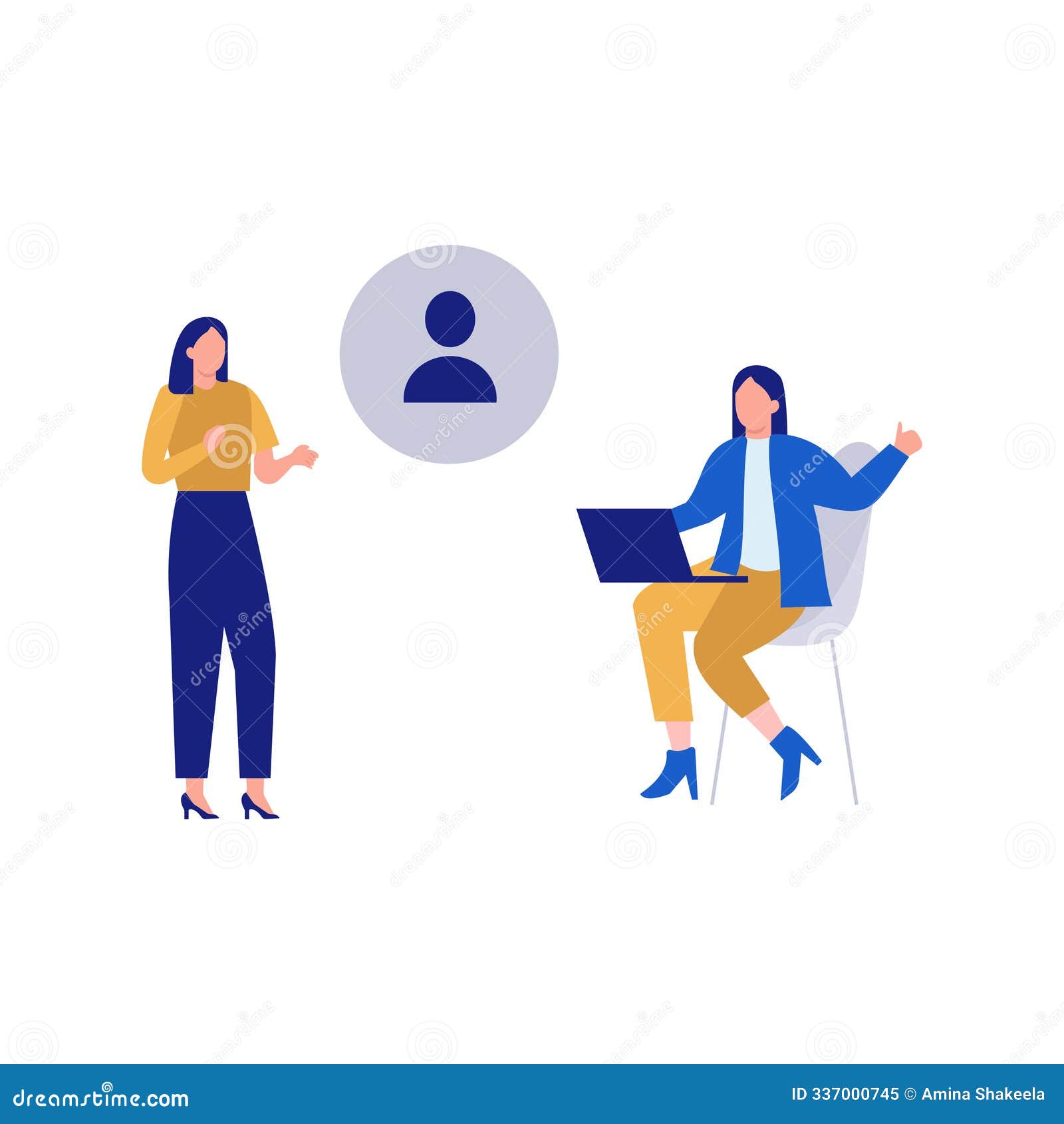 The girls are talking stock illustration. Illustration of work - 337000745