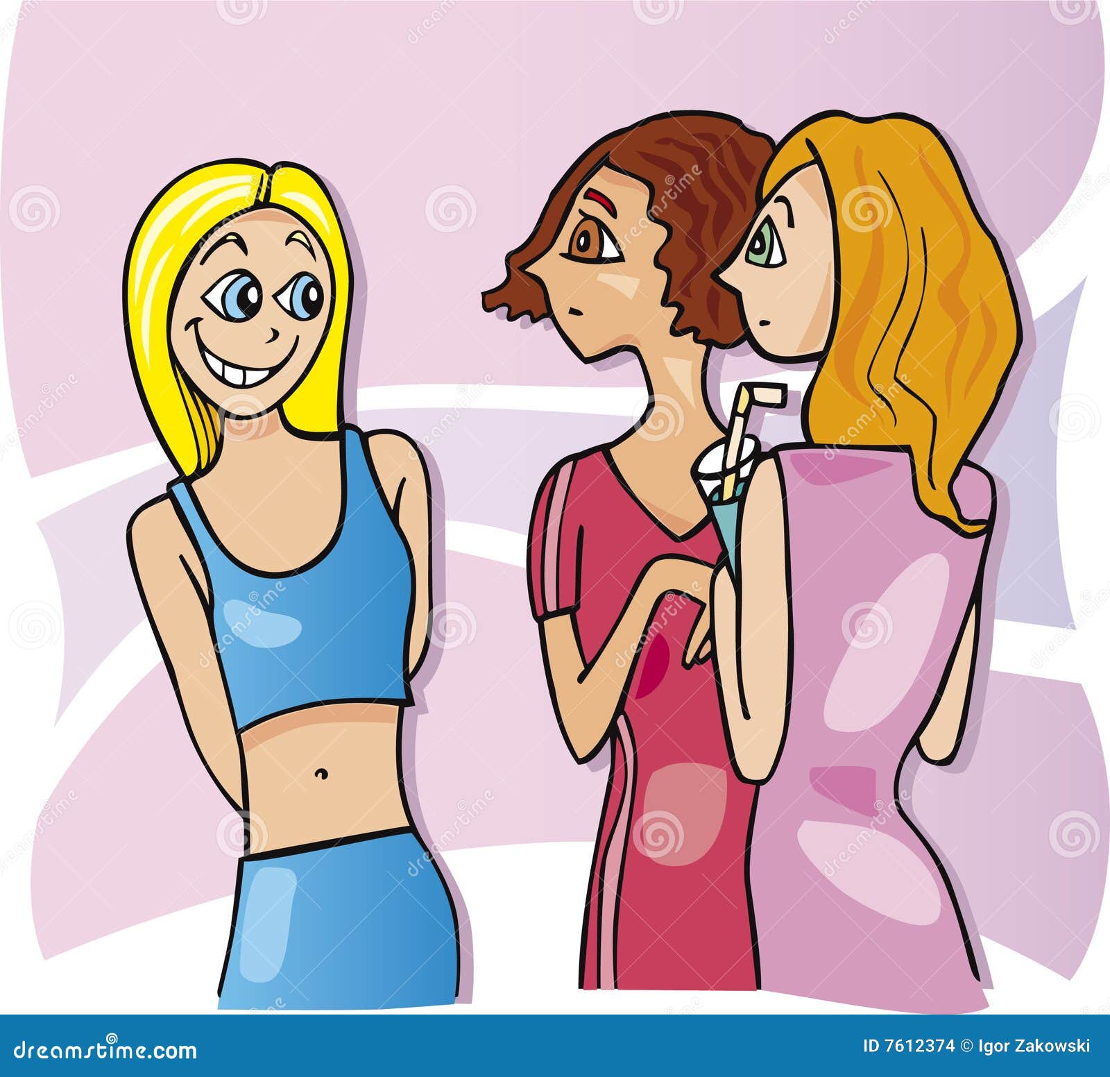 Girls talking stock vector. Illustration of comic, pupils - 7612374