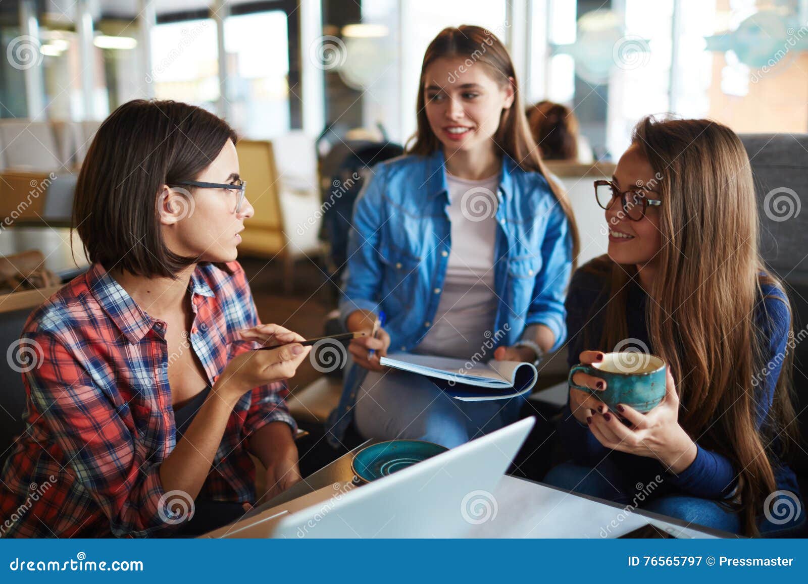 Girls talking stock image. Image of consulting, pretty - 76565797
