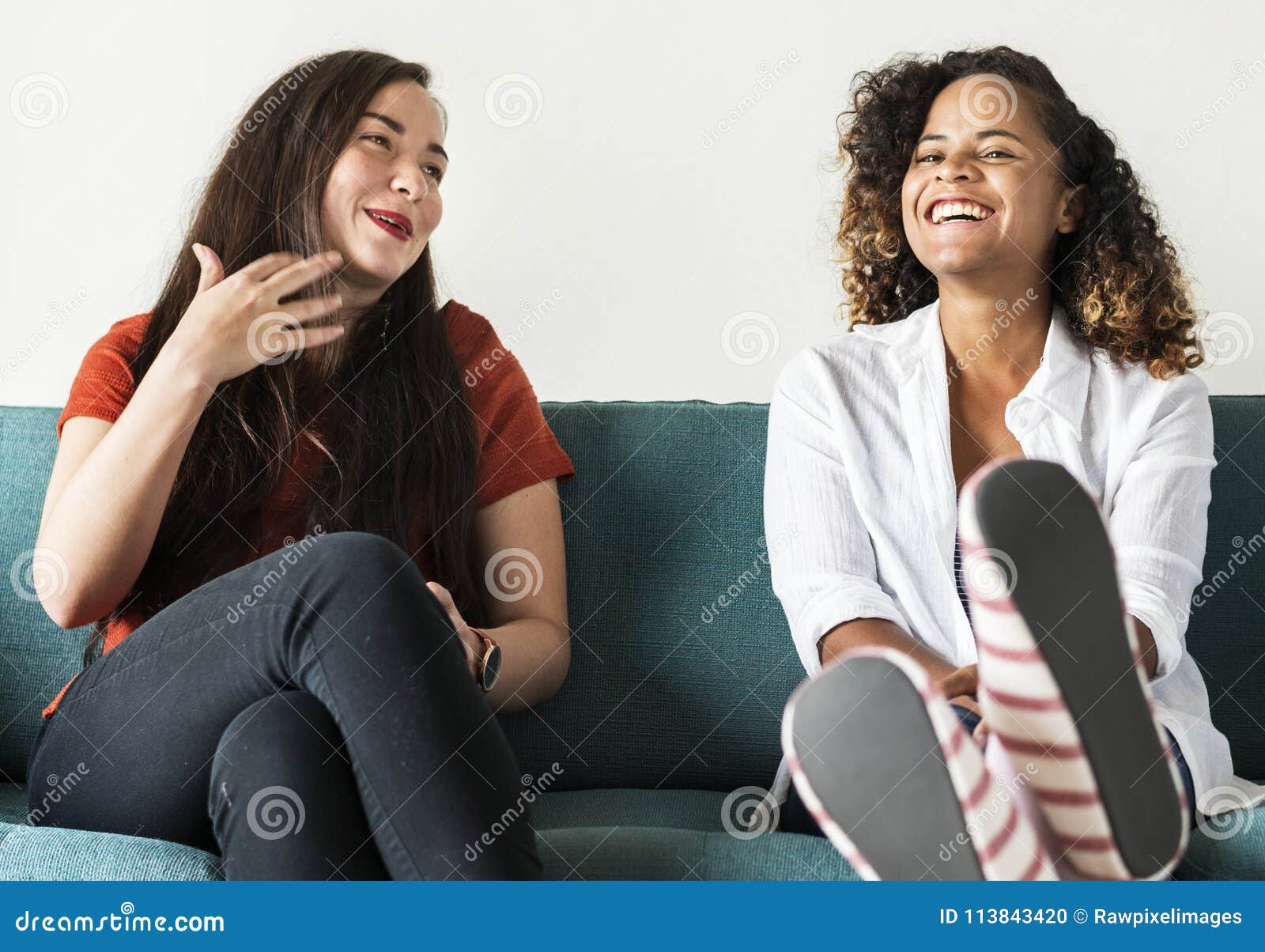 Girls Talking Together on Couch Stock Photo - Image of love, caucasian ...