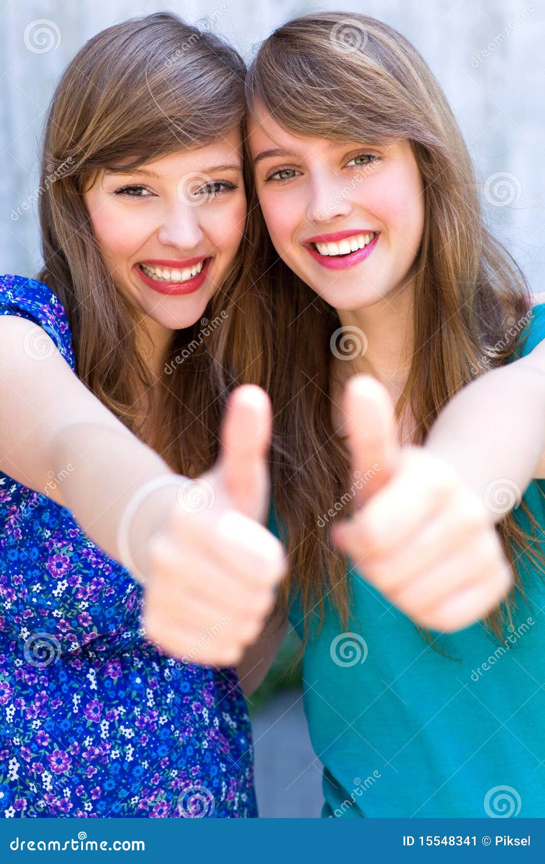 Girls with thumbs up stock image. Image of smiling, girls - 15548341