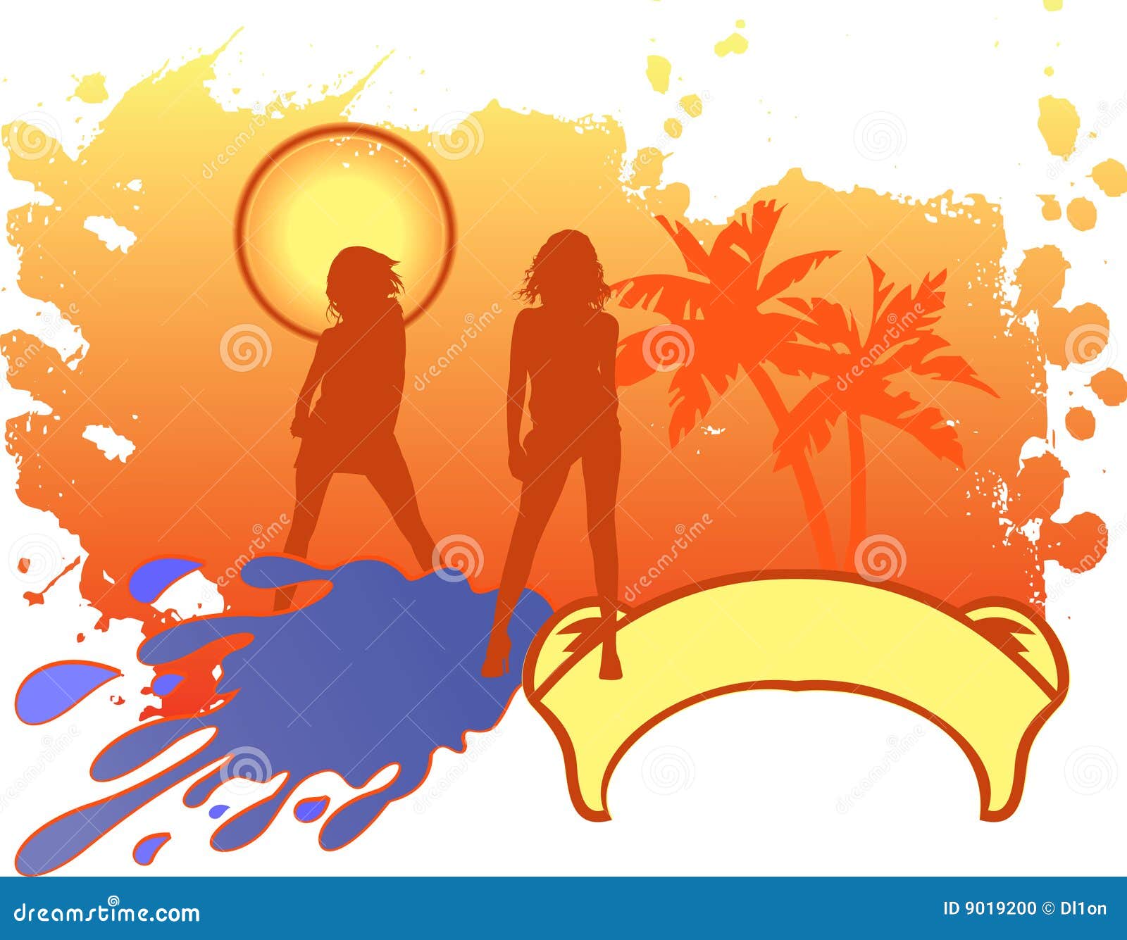 Girls Vacation Logo. stock vector. Illustration of emblem - 9019200