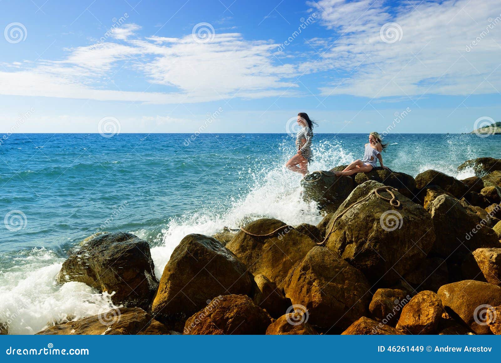 Girls in a Vest after Shipwreck Stock Image - Image of torn, blue: 46261449