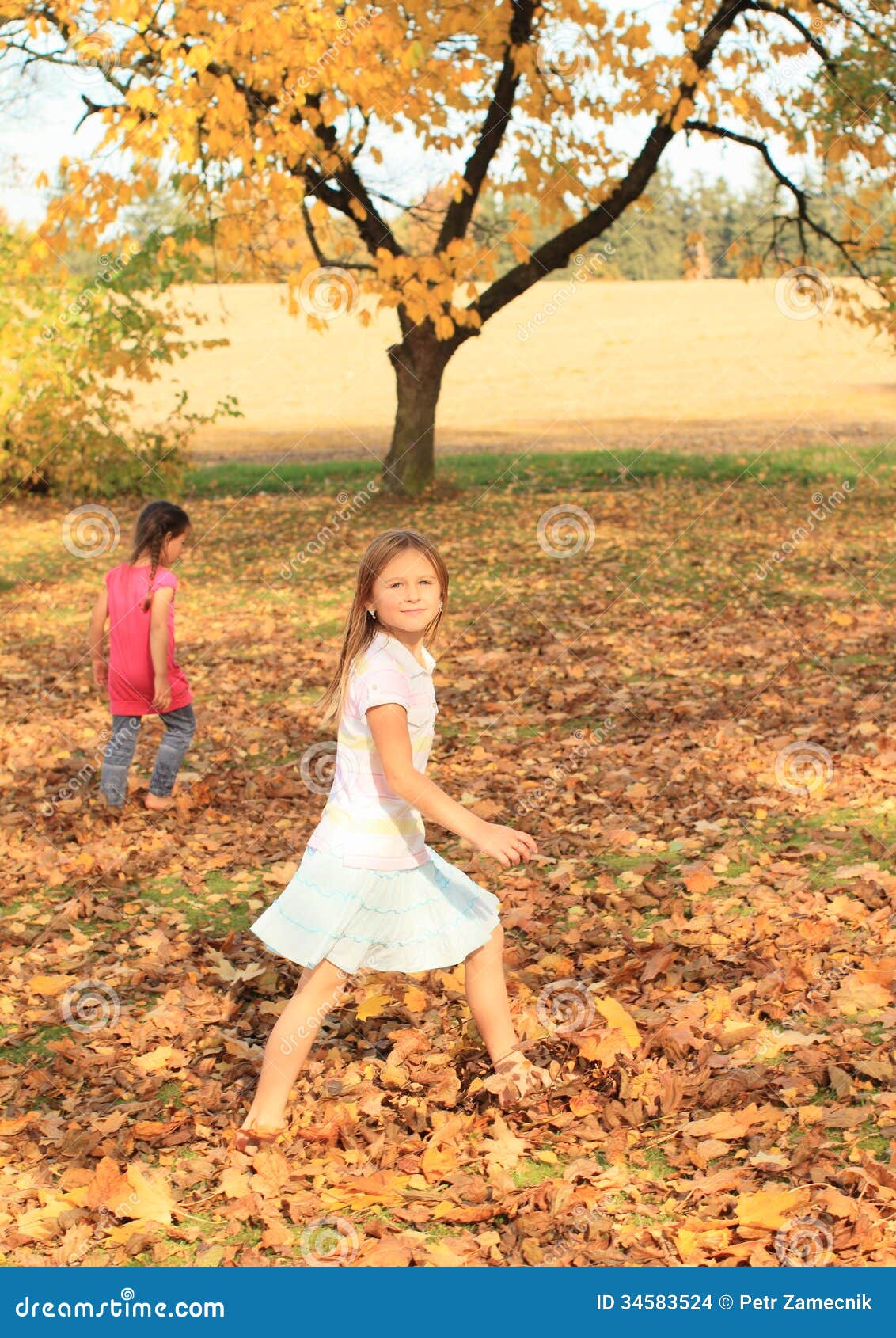 Girls Walking Barefoot in Dead Leaves Stock Photo - Image of children ... Girls Walking Barefoot in Dead Leaves Stock Photo - Image of children ...