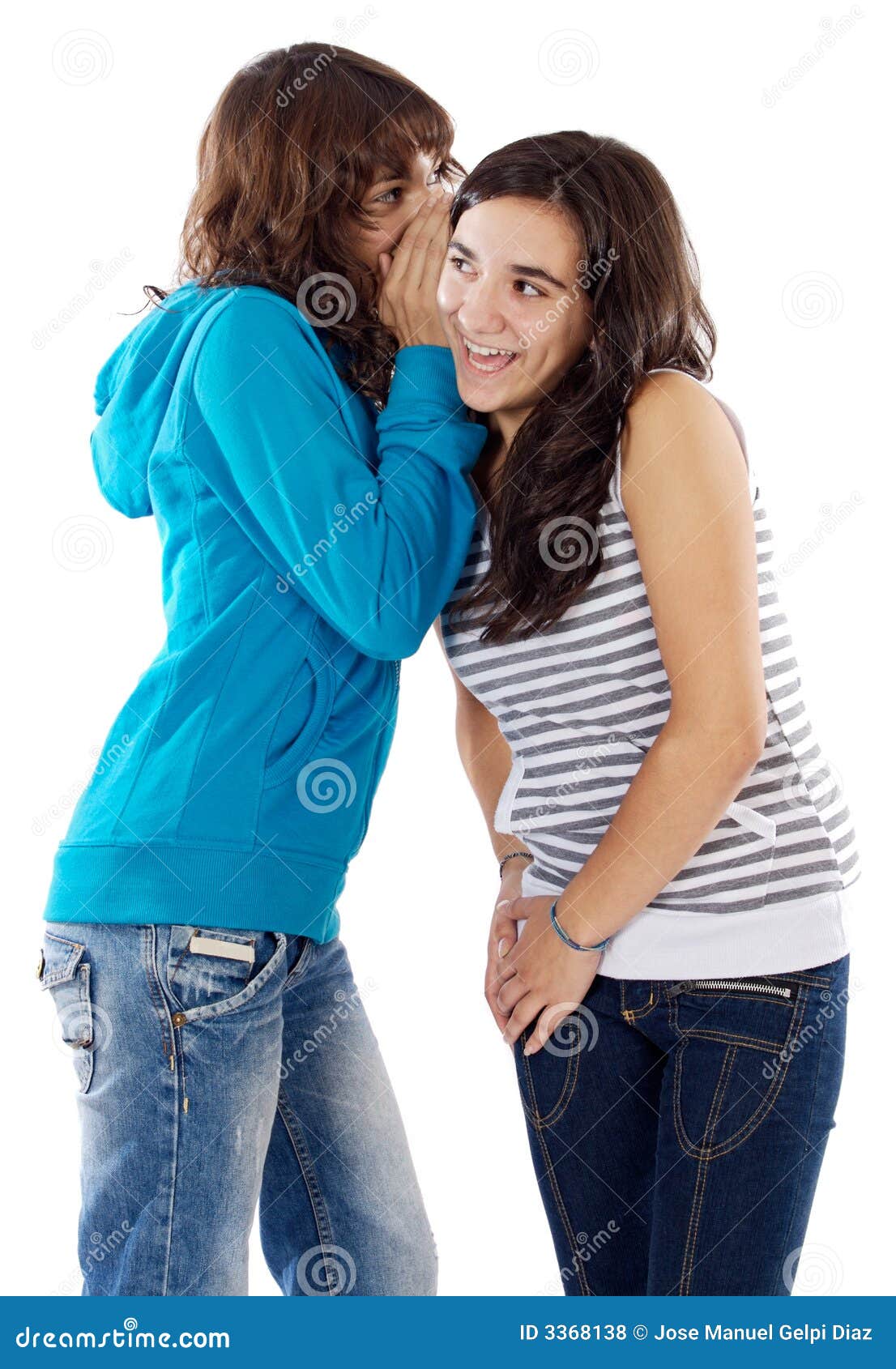 Girls whispering a secret stock photo. Image of couple - 3368138
